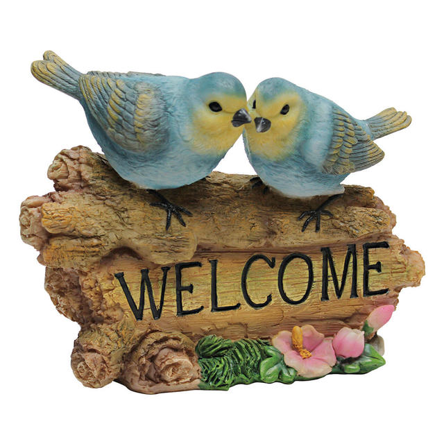 two Blue Bird Welcome Sign